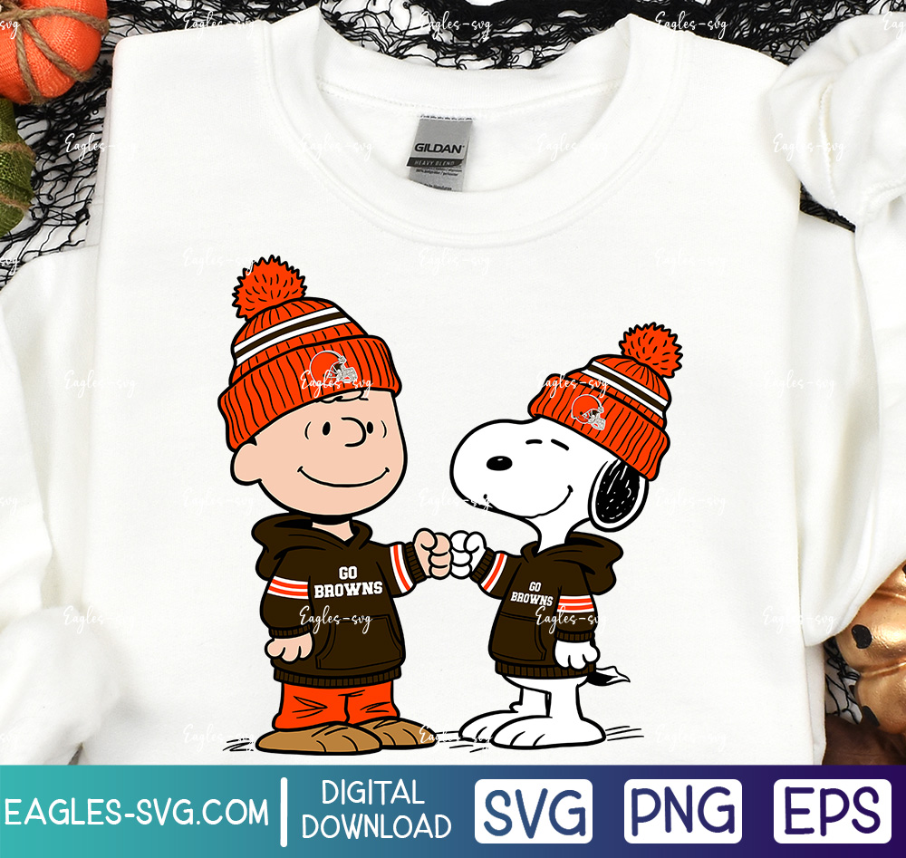 Cleveland Browns Charlie Brown & Snoopy SVG PNG EPS - Digital Download